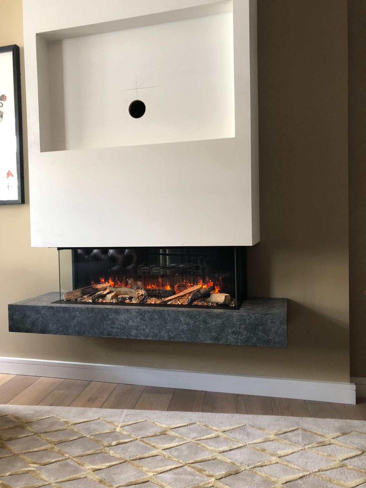 Contemporary Electric Fire installation - Marylebone - Rigbys ...
