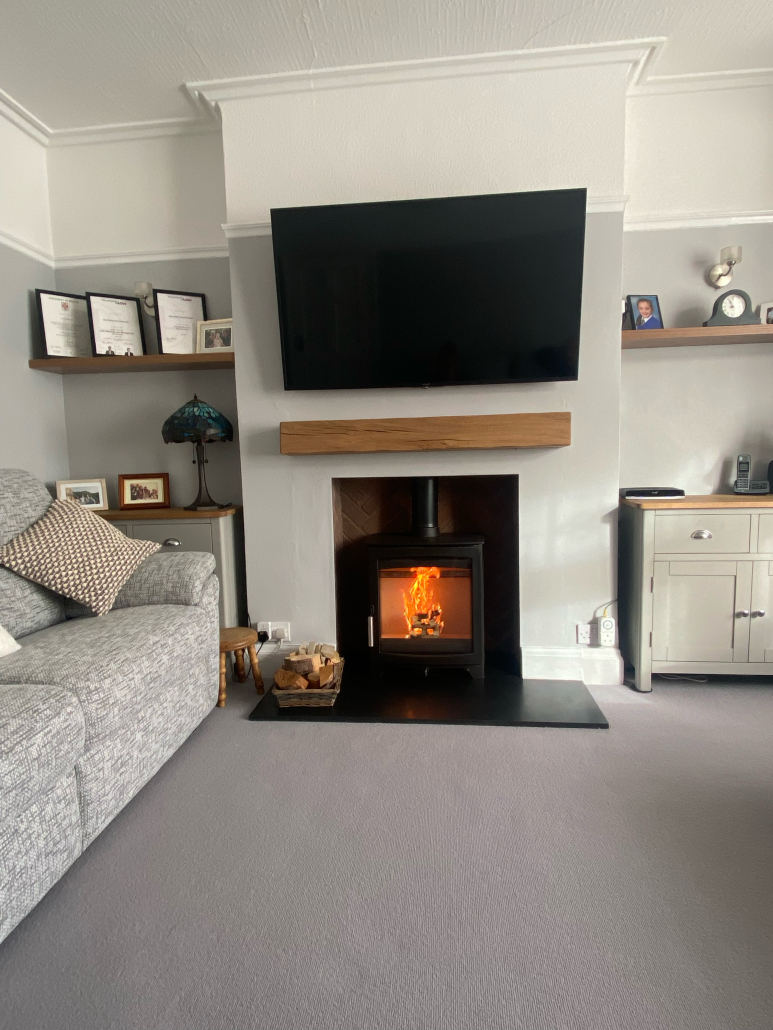 Contemporary Multifuel Stove Installation - Twickenham - Hunter Stoves