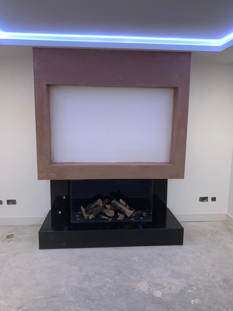 Gas Media Wall Fireplace Installation - Chalfont St.Giles - Gas Media wall