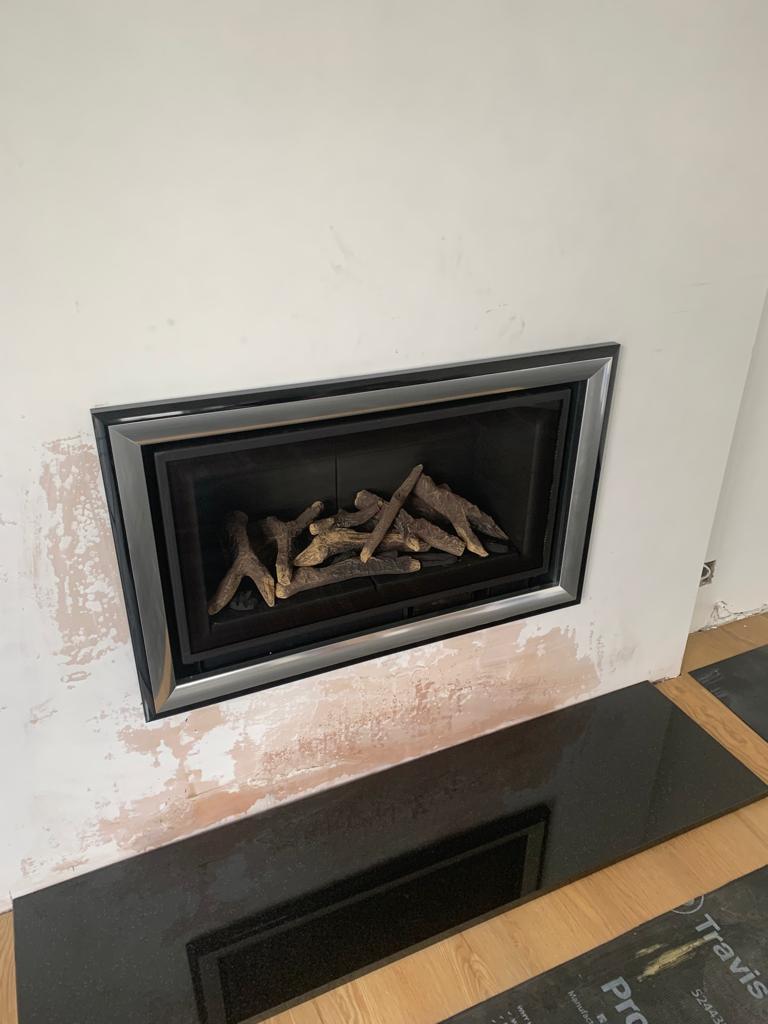 Contemporary Hole in the wall Gas Fire in Bushey