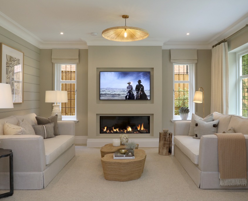 Contemporay Gas Media Wall Fireplace Beaconsfield